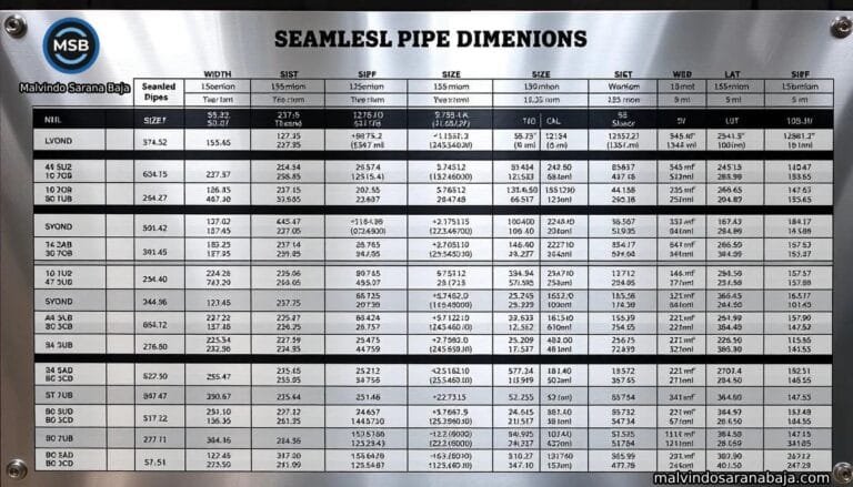 Tabel Dimensi Pipa Seamless Lengkap